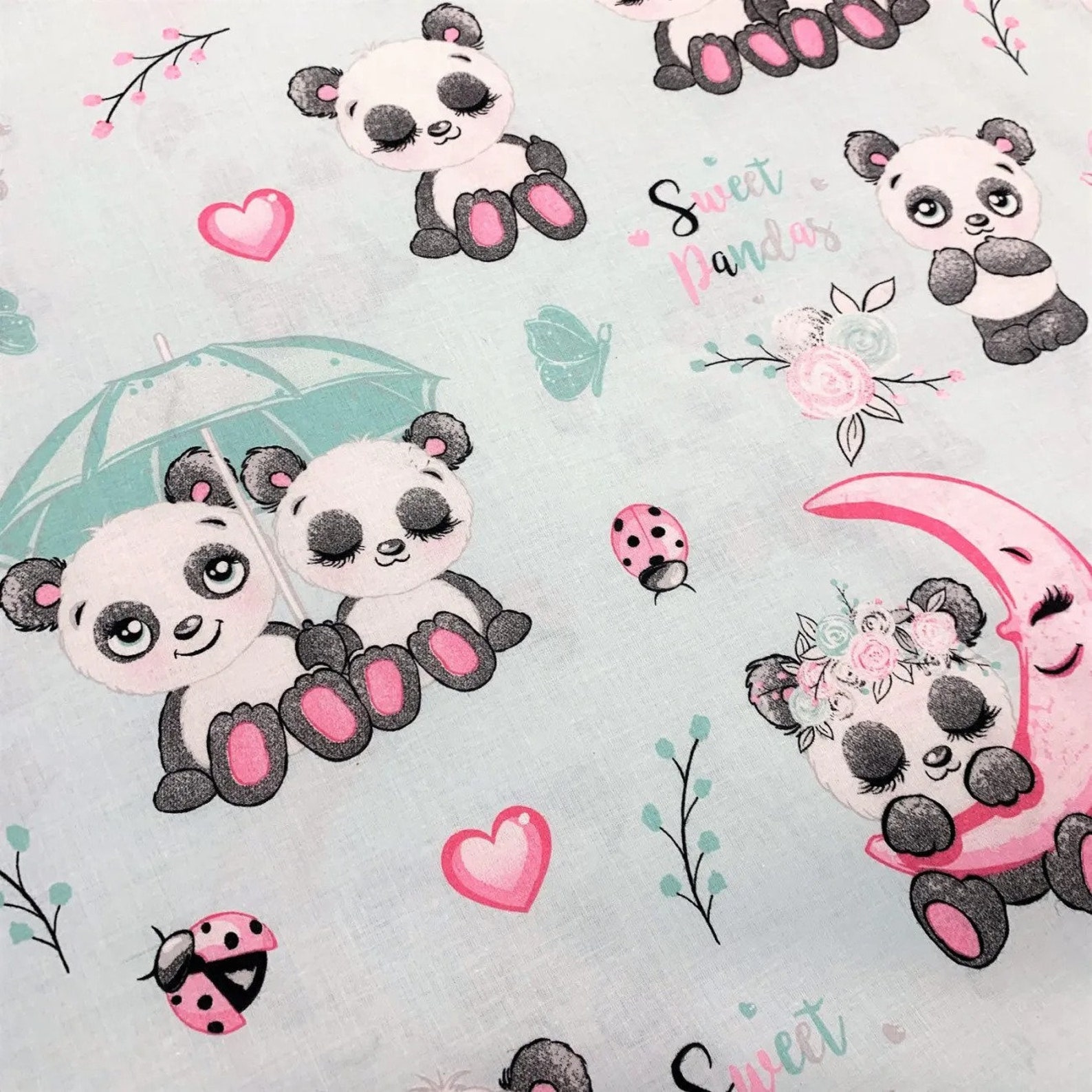 Panda Fabricfabric by the Yardcotton Fabric Baby - Etsy