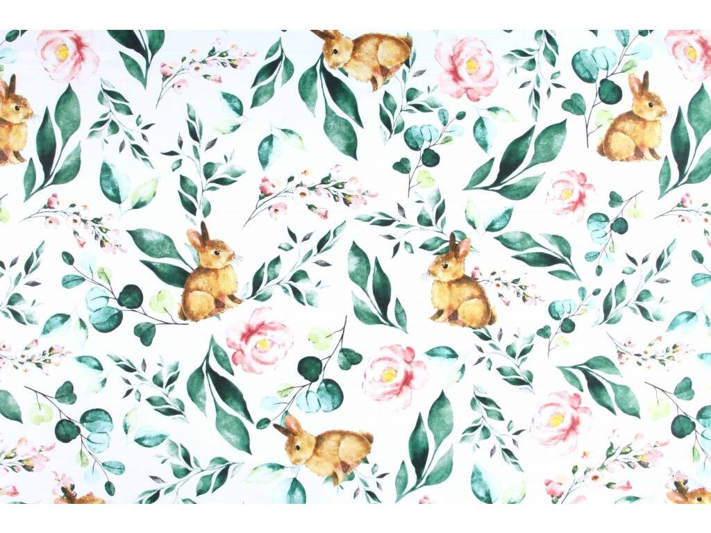 Bunny Rabbit Cotton Fabric by the Yard Sweet Bunnies Fabric - Etsy