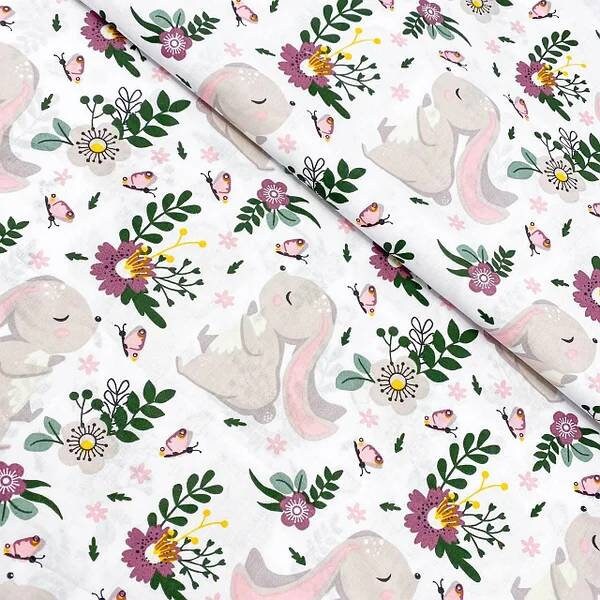 Bunny cotton Fabric by the Yard Rabbits sweet Bunnies Fabric | Etsy