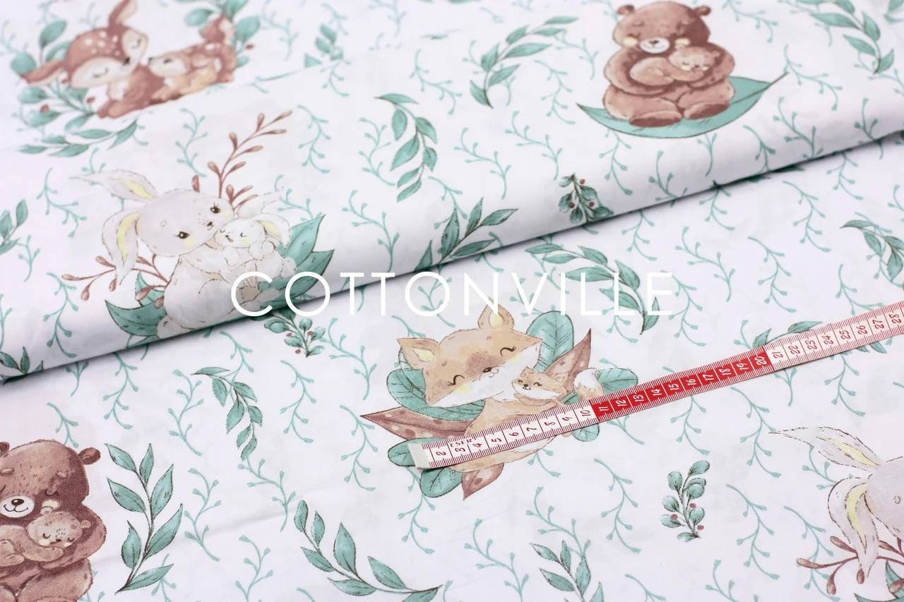 Animals Fabricmom and Baby Fabriccuddle Cotton Fabric by the | Etsy