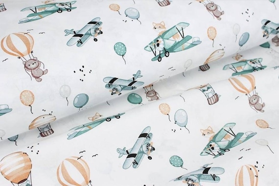 Animals Cotton Fabric by the Yard Nursery Decor Sky Fabric - Etsy