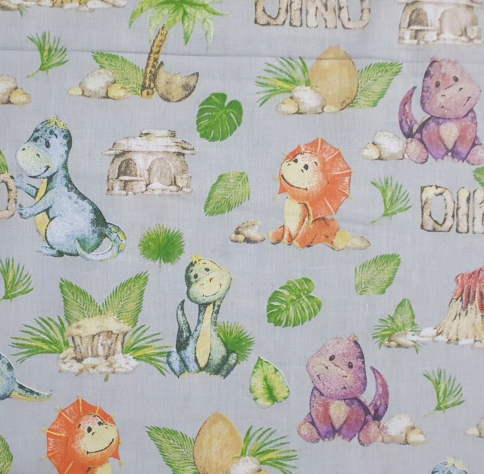 Dino Cotton Fabric Dino World Baby Dinosaurs Fabric Quilting - Etsy