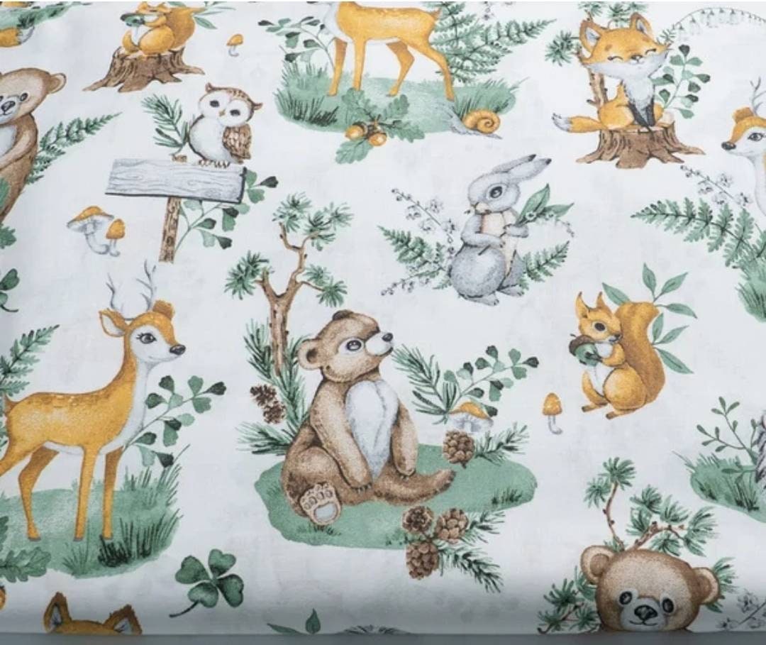 Animals Fabric,forest Animals Fabric,cotton Fabric,fabric by the Yard ...