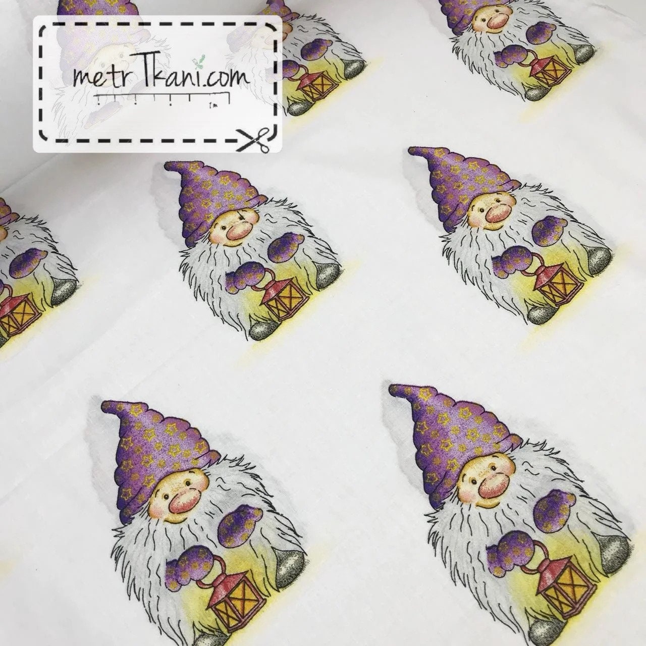 Gnomes Cotton Fabric Fat Quarterchristmas Gnomes Fabric | Etsy