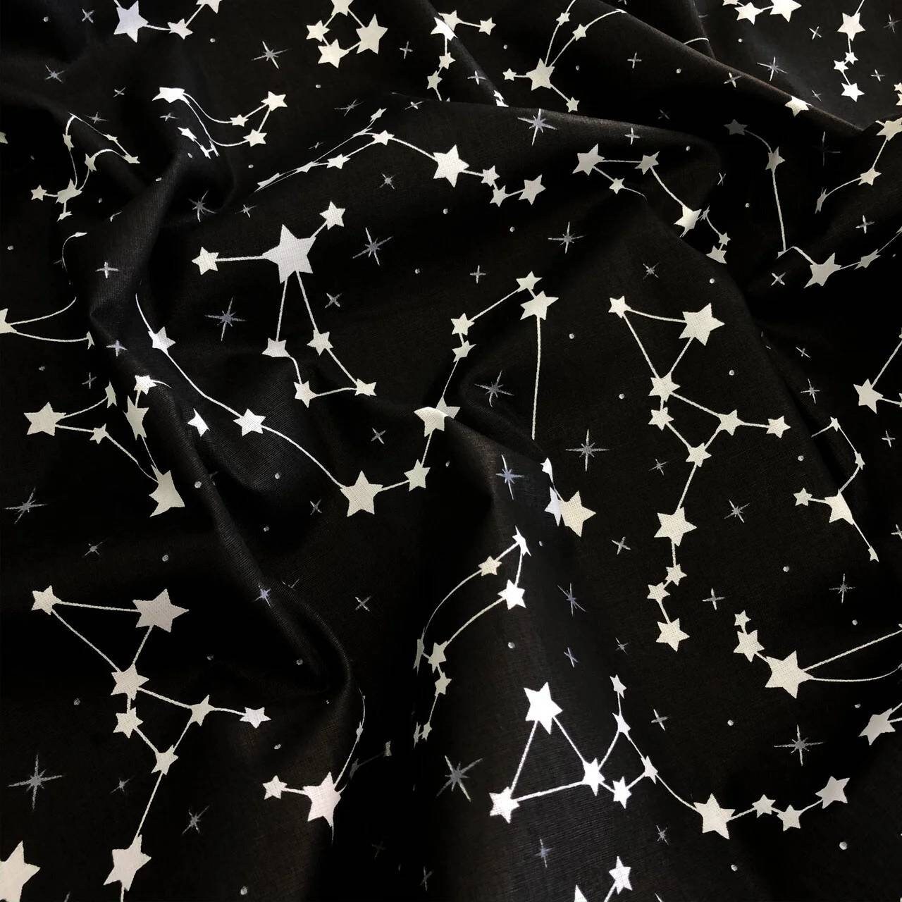 Space Stars Cotton Fabric Star Constellation Fabricgalaxy - Etsy