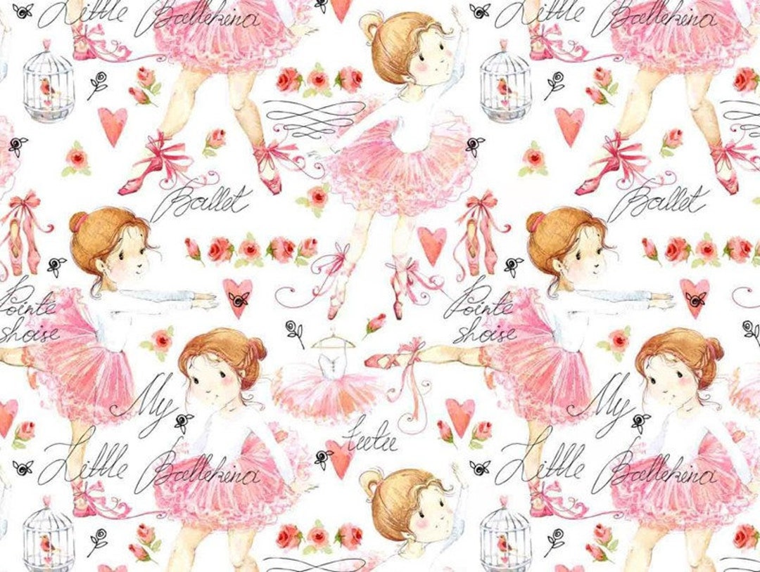 Ballerinas Fabric,fabric for Girls,fabric by the Yard,ballet Fabric ...