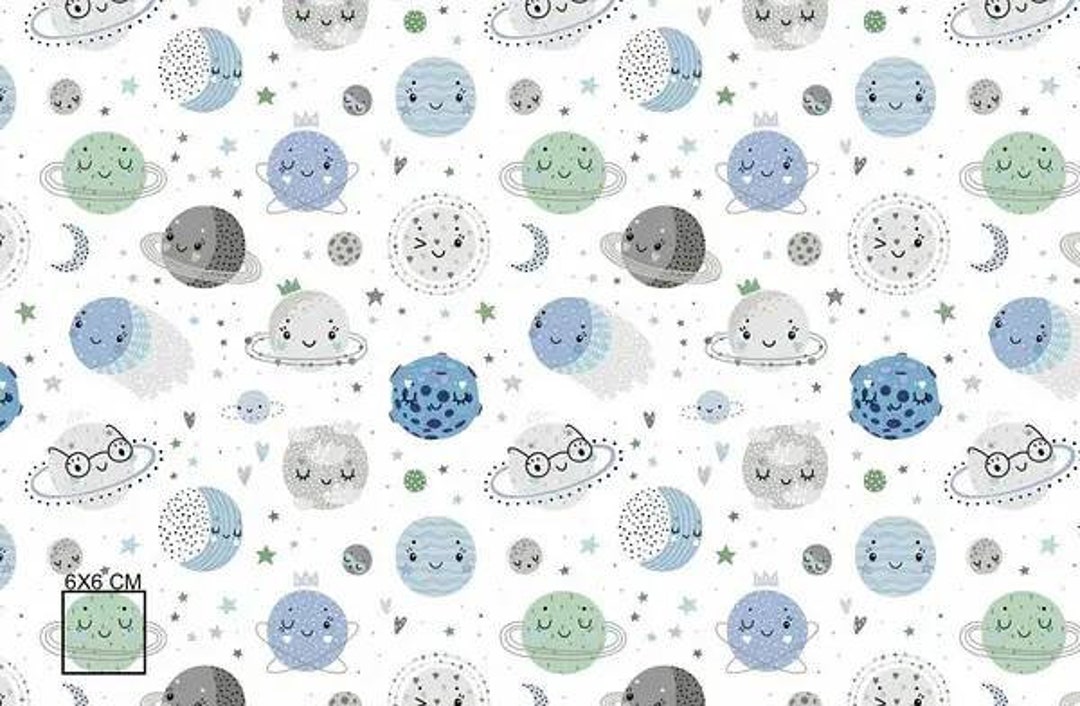 Moon Cotton Fabric,planet Fabric, Space Fabric, Fabric by the Yard, Sky ...
