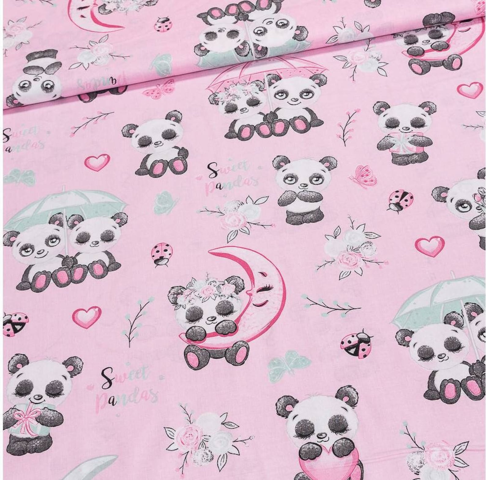 Panda Fabricfabric by the Yardcotton Fabric Baby - Etsy