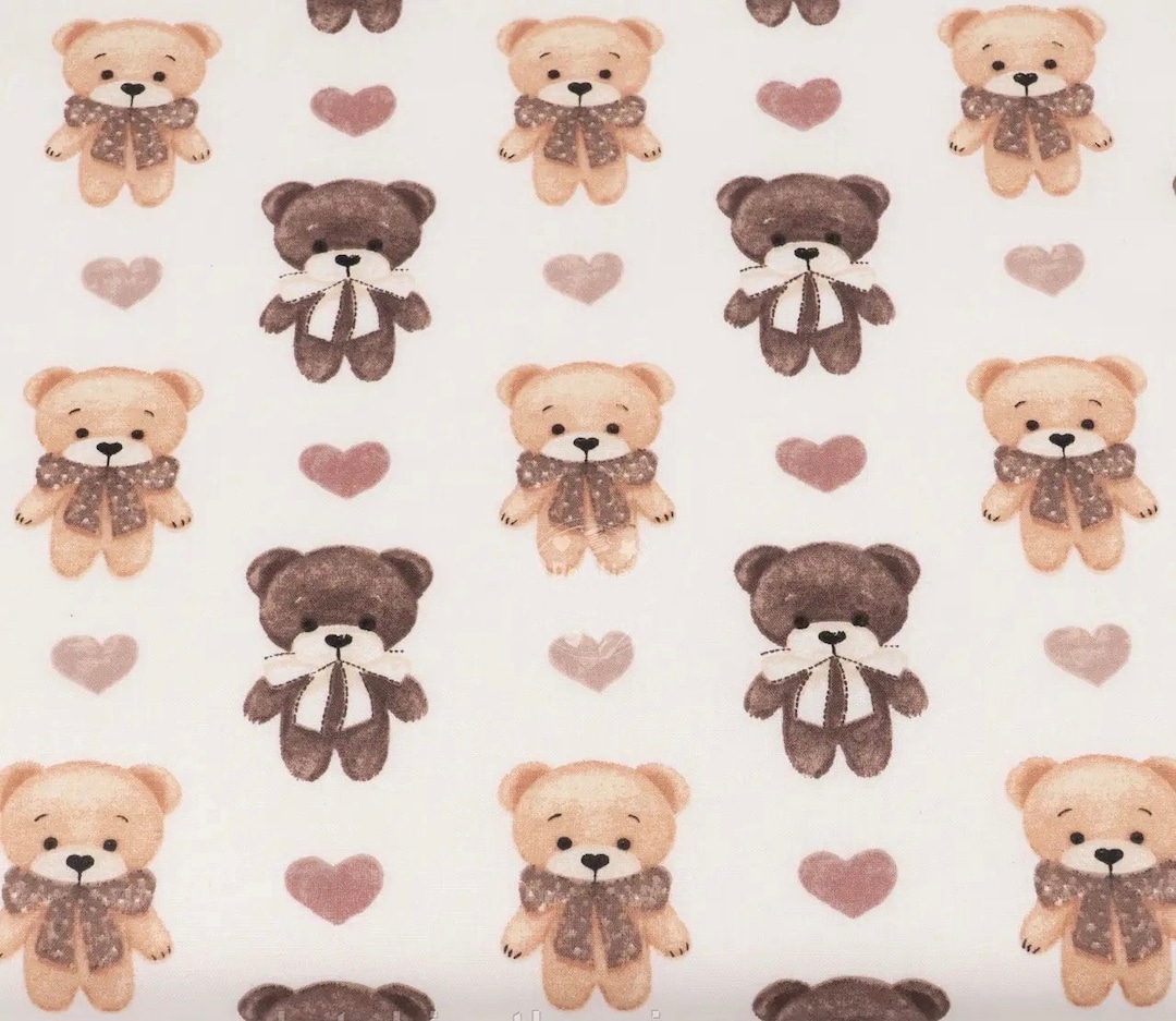 Bear Cotton Fabric, Bear Fabric by the Yard,baby Boy Girl Fabric ...