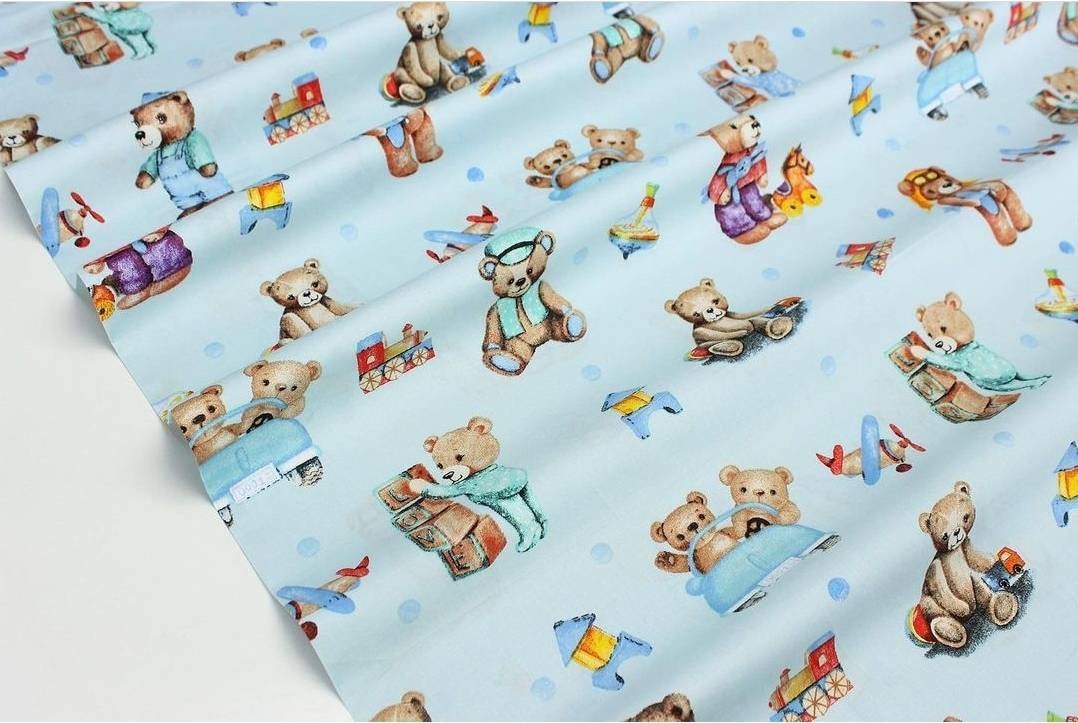 Bear Cotton Fabric Bear Fabric by the Yardbaby Boy - Etsy