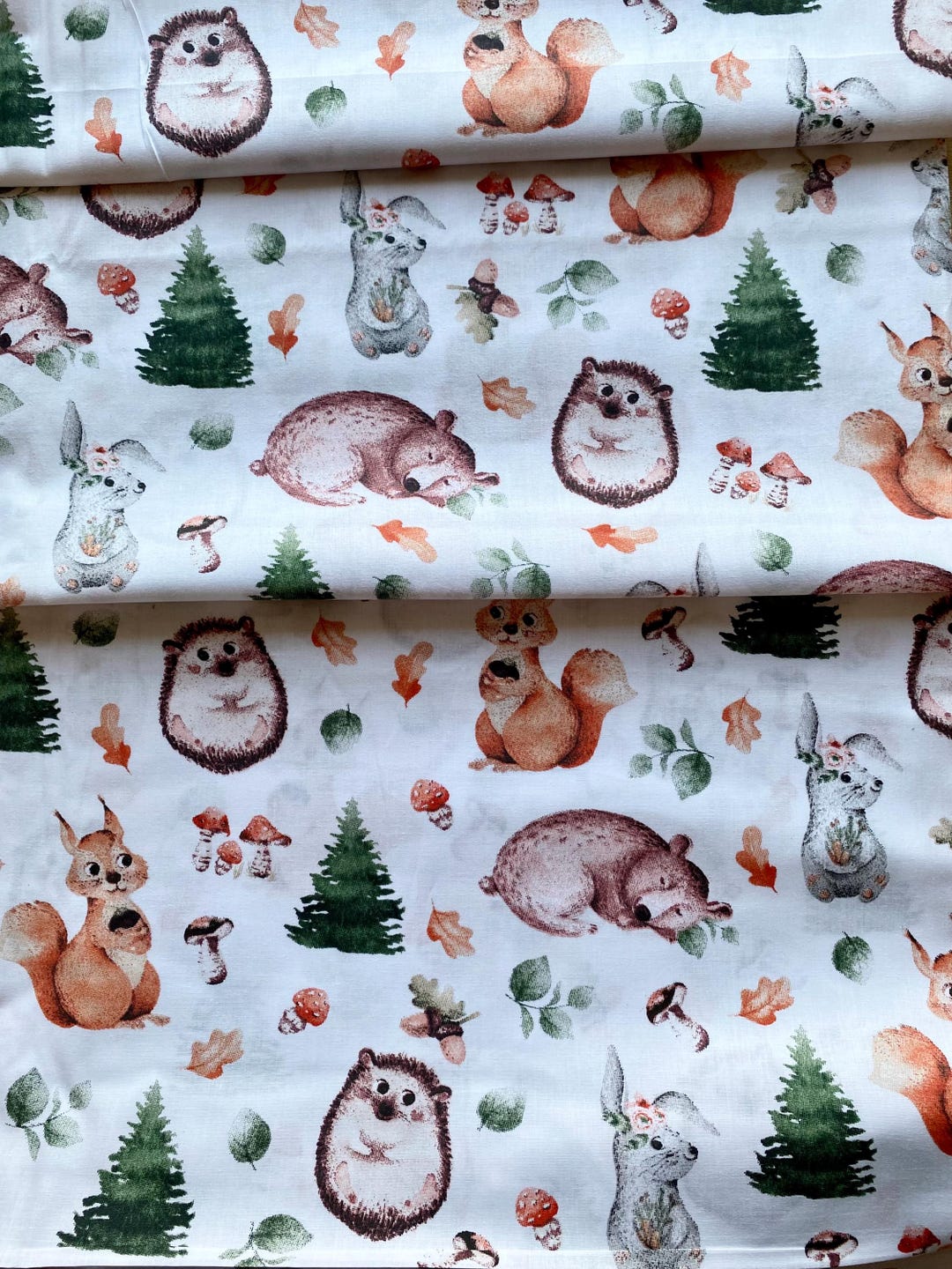 Forest Animals Fabric,cotton Fabric,fabric by the Yard,baby Fabric,bear ...