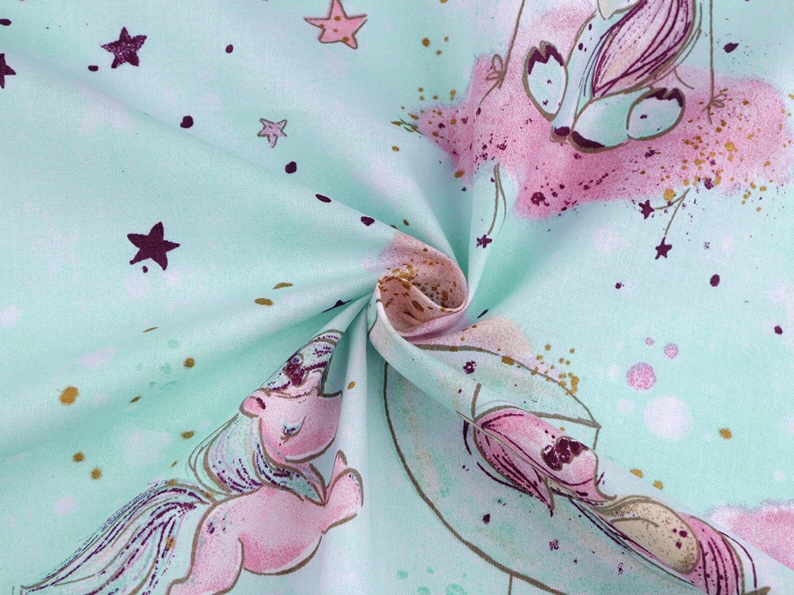 Unicorn Fabric Unicorn Fabric by the Yard Cotton Fabric - Etsy