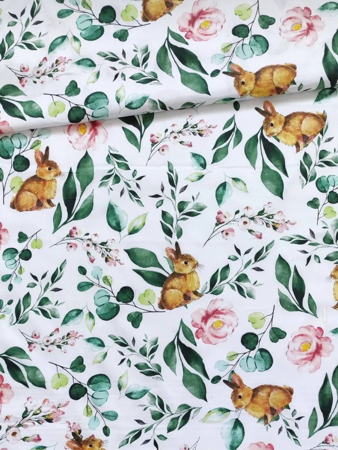 Bunny Rabbit Cotton Fabric by the Yard Sweet Bunnies Fabric - Etsy