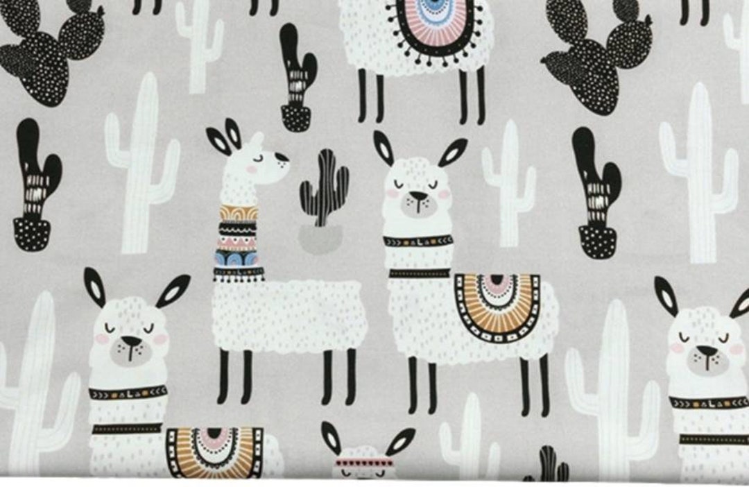 Lama Cotton Fabric by the Yard,lamas Pattern,alpaca Fabric,nursery ...