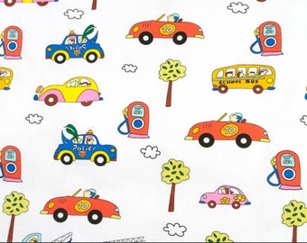 School Bus Cotton Fabric - Etsy