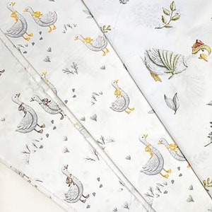 Geese Cotton Fabric, Fabric by the Yard, Neutralfabric, Goose Fabric ...