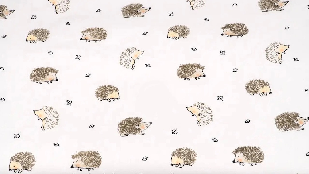 Hedgehogs Fabric, Small Hedgehogs Fabric , Cotton Fabric by the Yard ...