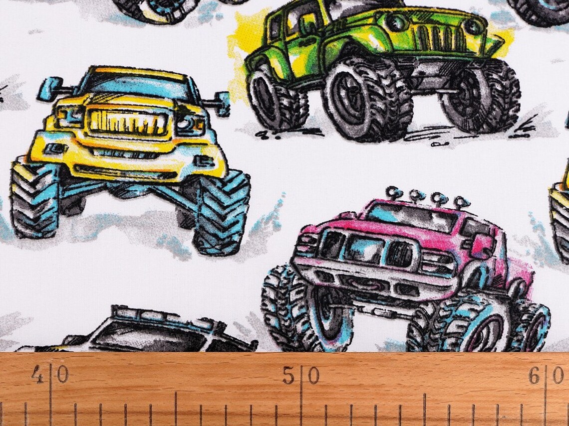 Cars Fabrictrucks Fabriccars Fabricboy Fabricfabric by the | Etsy