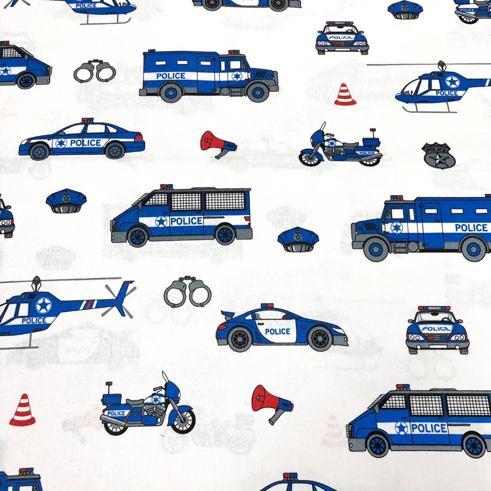 Police Car Fabric police vehicles Fabric Police Fabric | Etsy
