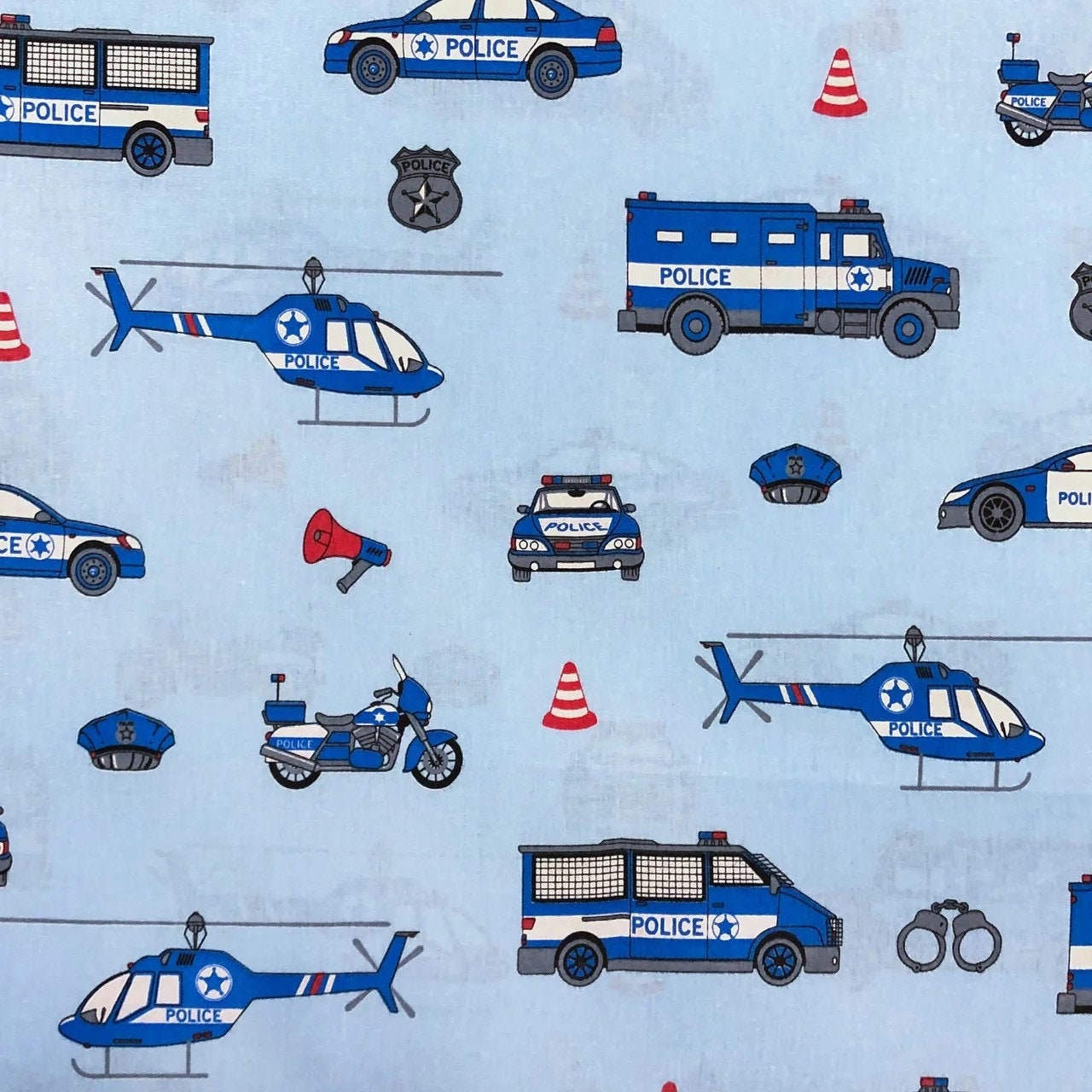 Police Car Fabric police vehicles Fabric Police Fabric | Etsy