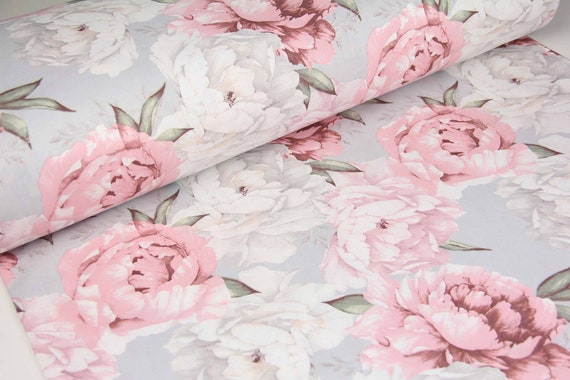 Peonies Cotton Fabric Fabric by the Yard Extra Wide 94 - Etsy