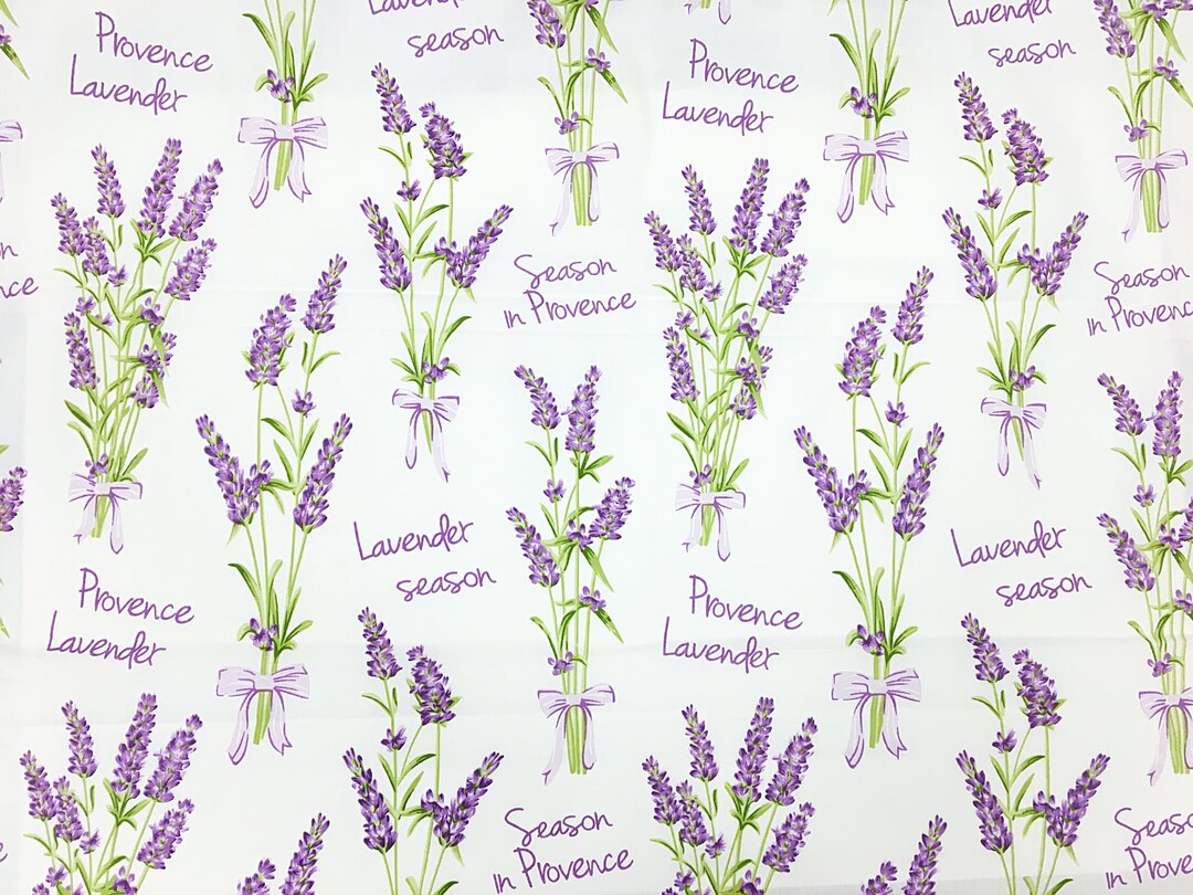 Lavender Fabricflowers Cotton Fabric by the Yardprovence - Etsy