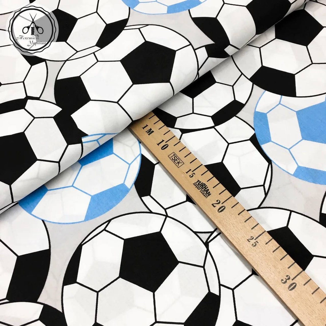 Soccer FabricSoccer Ball FabricSports FabricCotton | Etsy