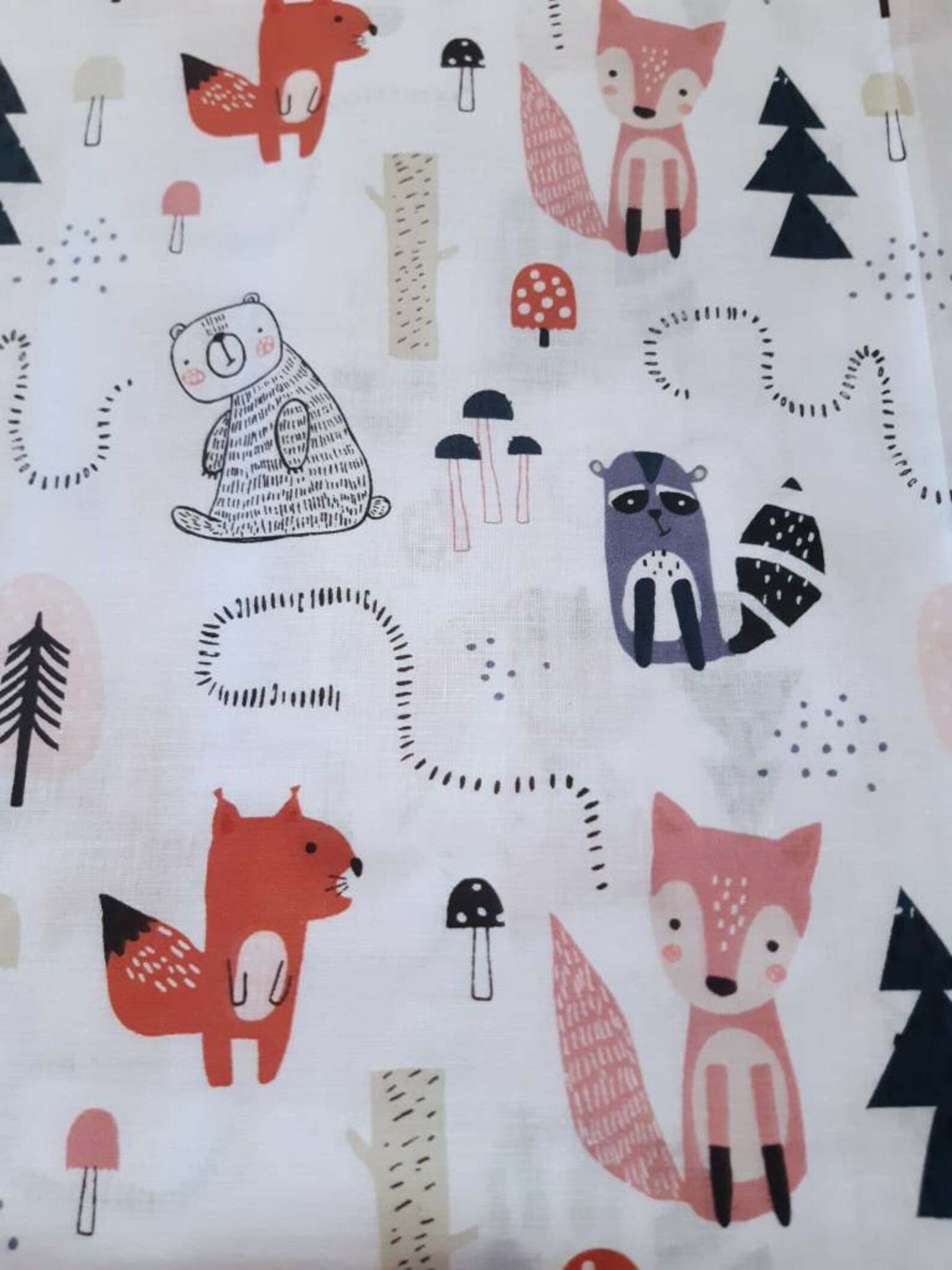 Forest Animals Fabric Animals Fabriccotton Fabricfabric by - Etsy