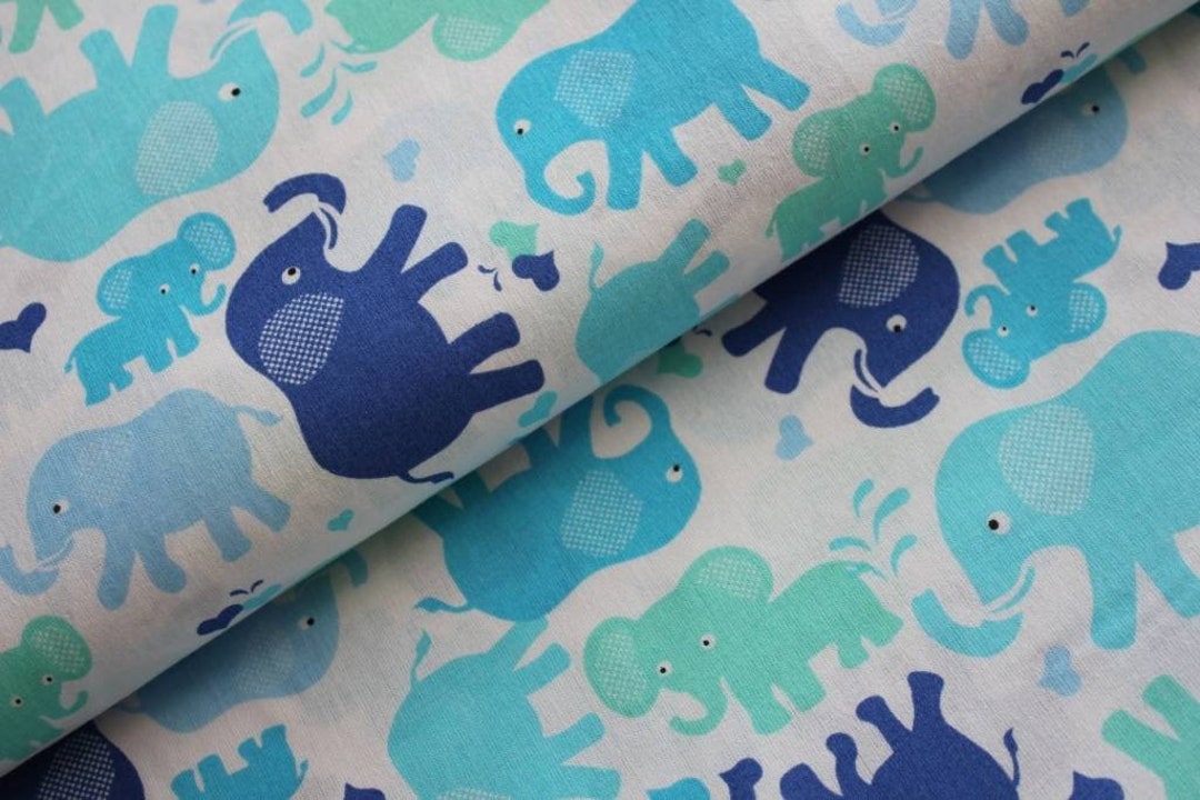 Elephant Fabric by the Yard,elephant Fabric,kids Fabric,baby Boy Fabric ...