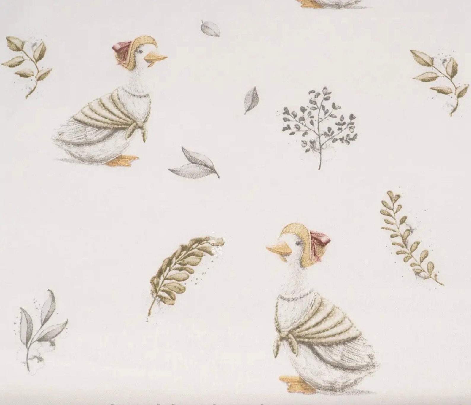Geese Cotton Fabric, Fabric by the Yard, Neutralfabric, Goose Fabric ...
