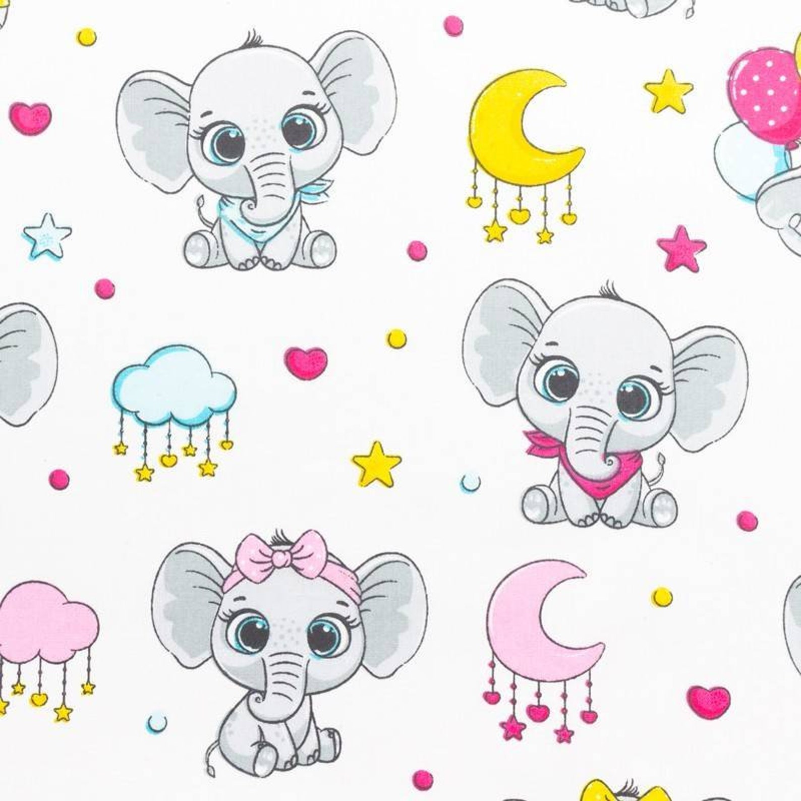 Elephant Fabricelephant Fabric by the Yardbaby Girl - Etsy