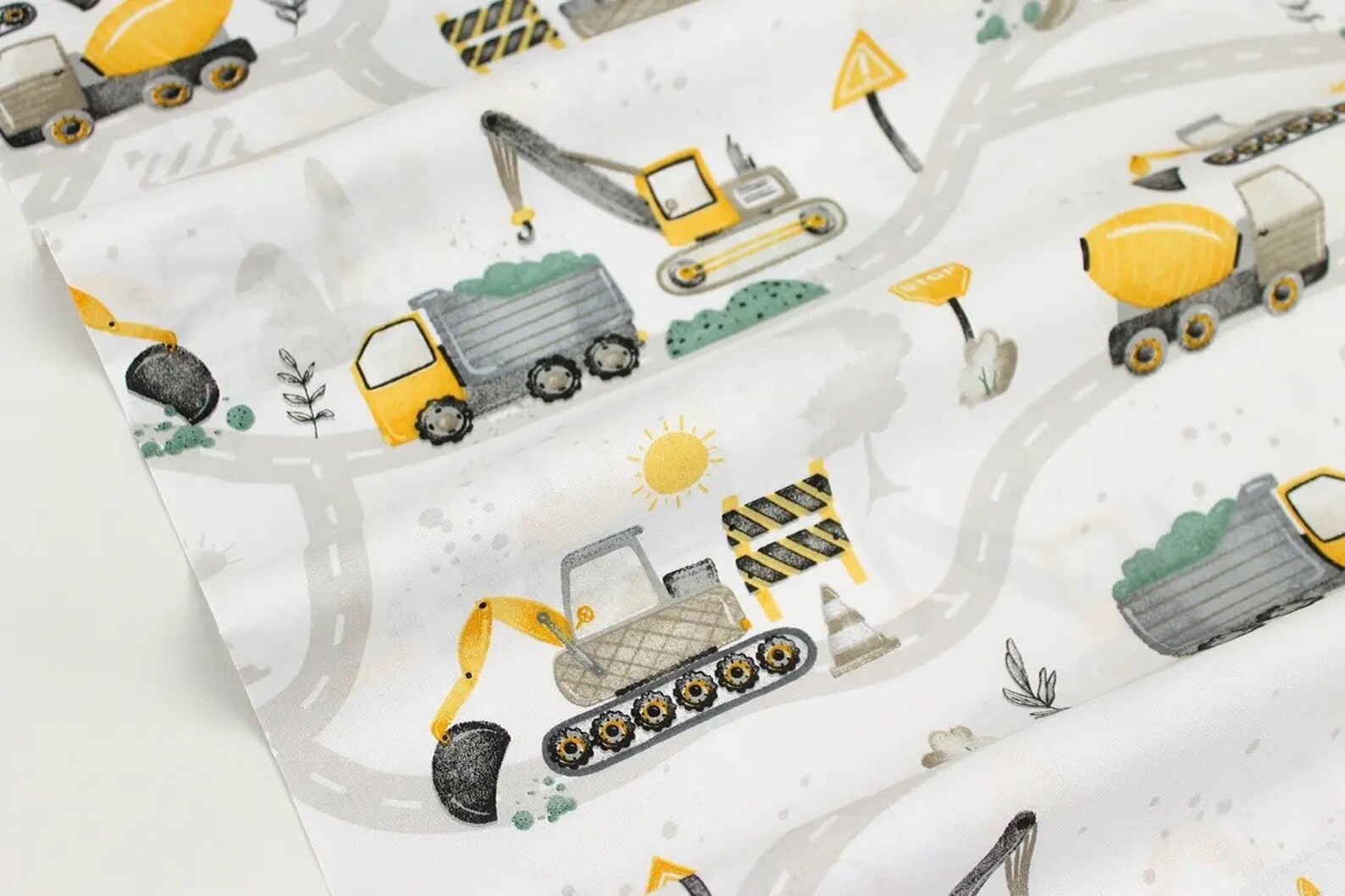 Construction Trucks Cotton Fabric,construction Fabric by the Yard ...