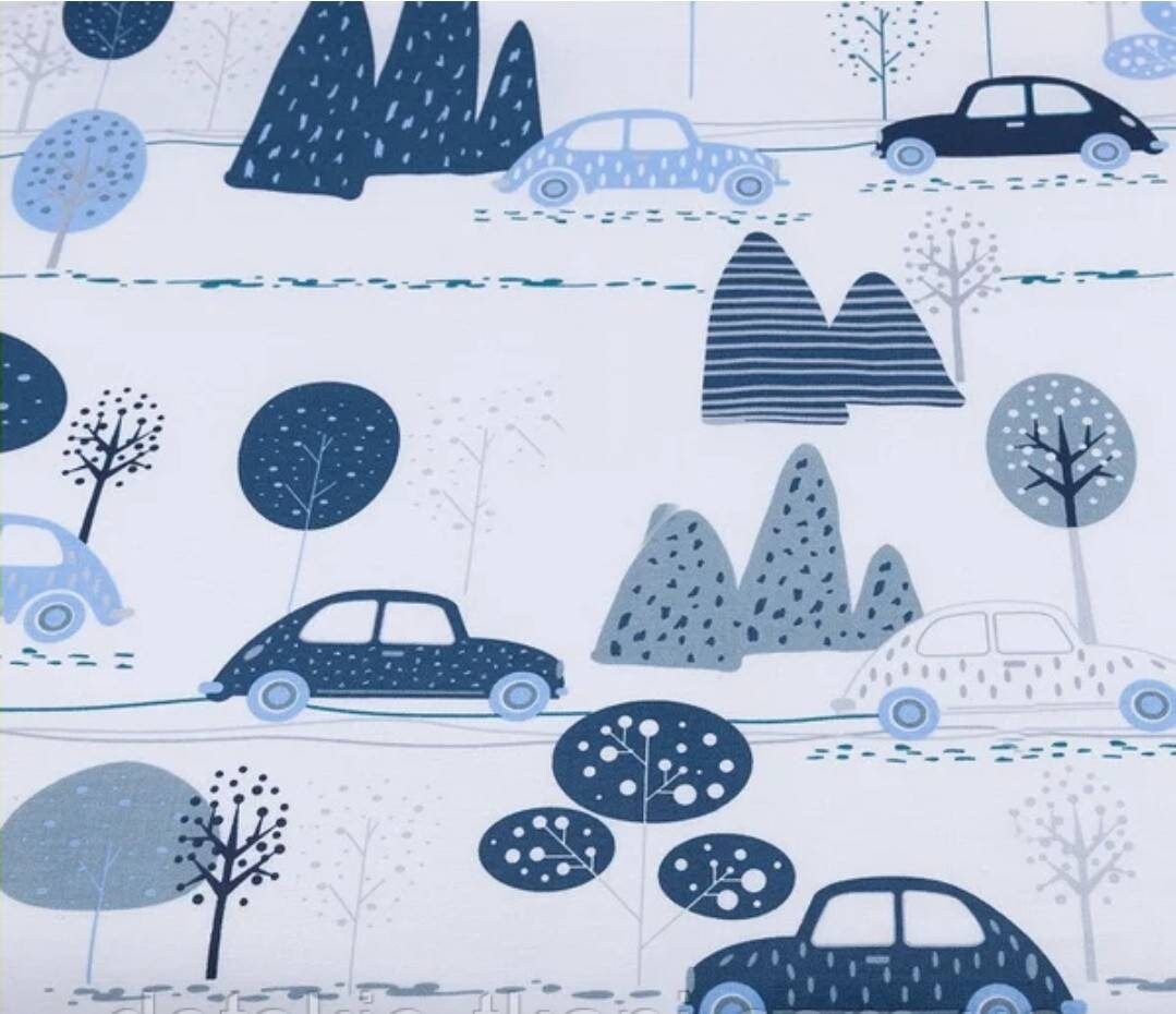 Cars Cotton Fabricretro Cars Fabricboys Fabric - Etsy