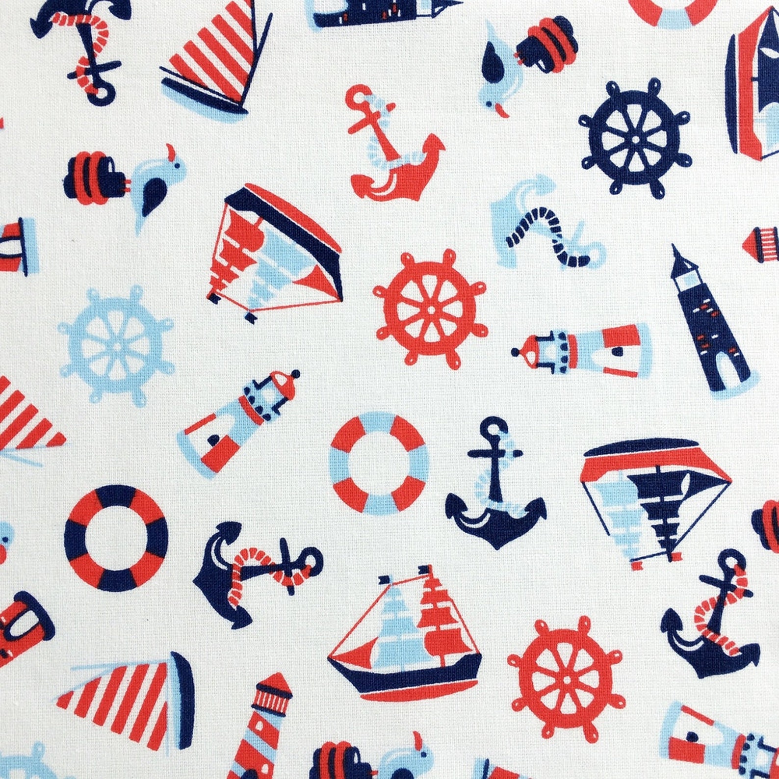 Marine Fabric Cotton Fabric Sea Fabric Ocean Fabric - Etsy