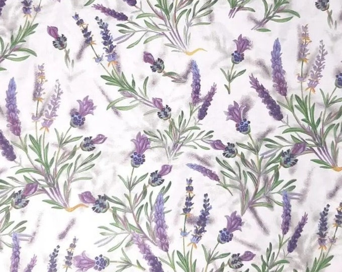 Lavender Field Cotton Fabric,flowers Fabric by the Yard,provence Fabric ...