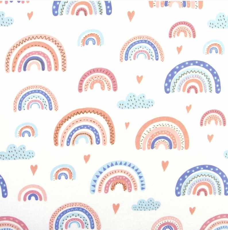 Rainbow Cotton Fabric by the Yard Rainbows Fabric Rainbow - Etsy