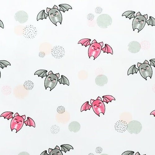 Bat Fabric Bat Halloween Pink Pastel Bats Kids Nursery Baby - Etsy Canada