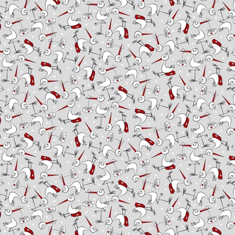 Stork Fabricanimal Fabriccotton Fabric by the Yard Bird - Etsy