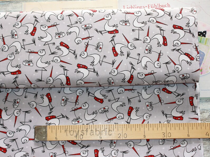 Stork Fabricanimal Fabriccotton Fabric by the Yard Bird - Etsy