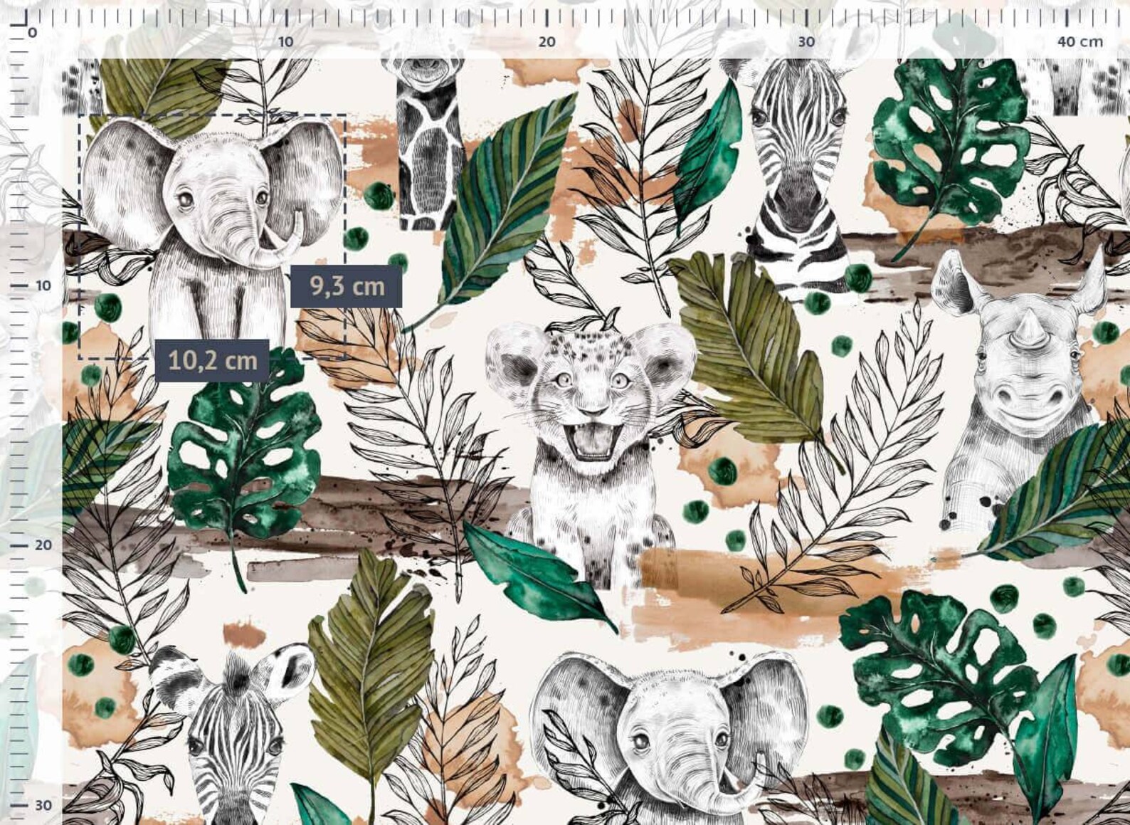 Premium Cotton Fabric savanna fabric African animals | Etsy