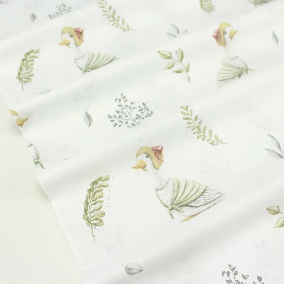 Geese Cotton Fabric Fabric by the Yard Neutralfabric Goose - Etsy