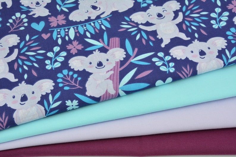 Koala Fabrickoala Cotton Fabricfabric by the Yardbaby - Etsy