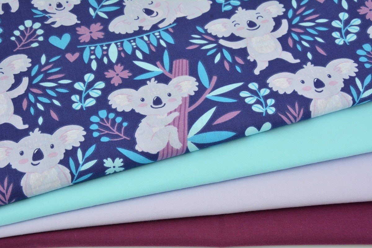 Koala fabricKoala cotton fabricFabric by the Yardbaby | Etsy
