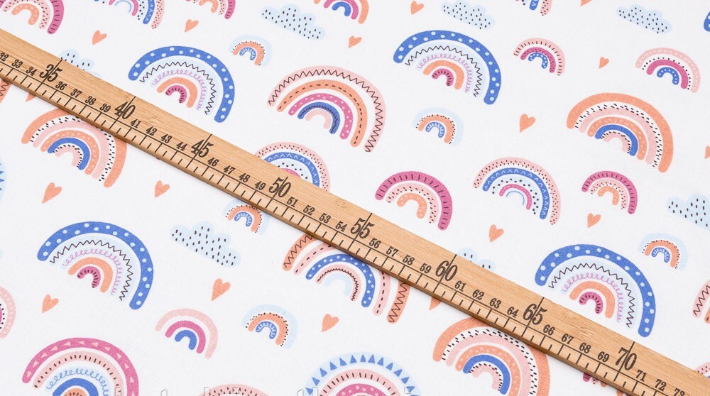 Rainbow Cotton Fabric by the Yard Rainbows Fabric Rainbow - Etsy