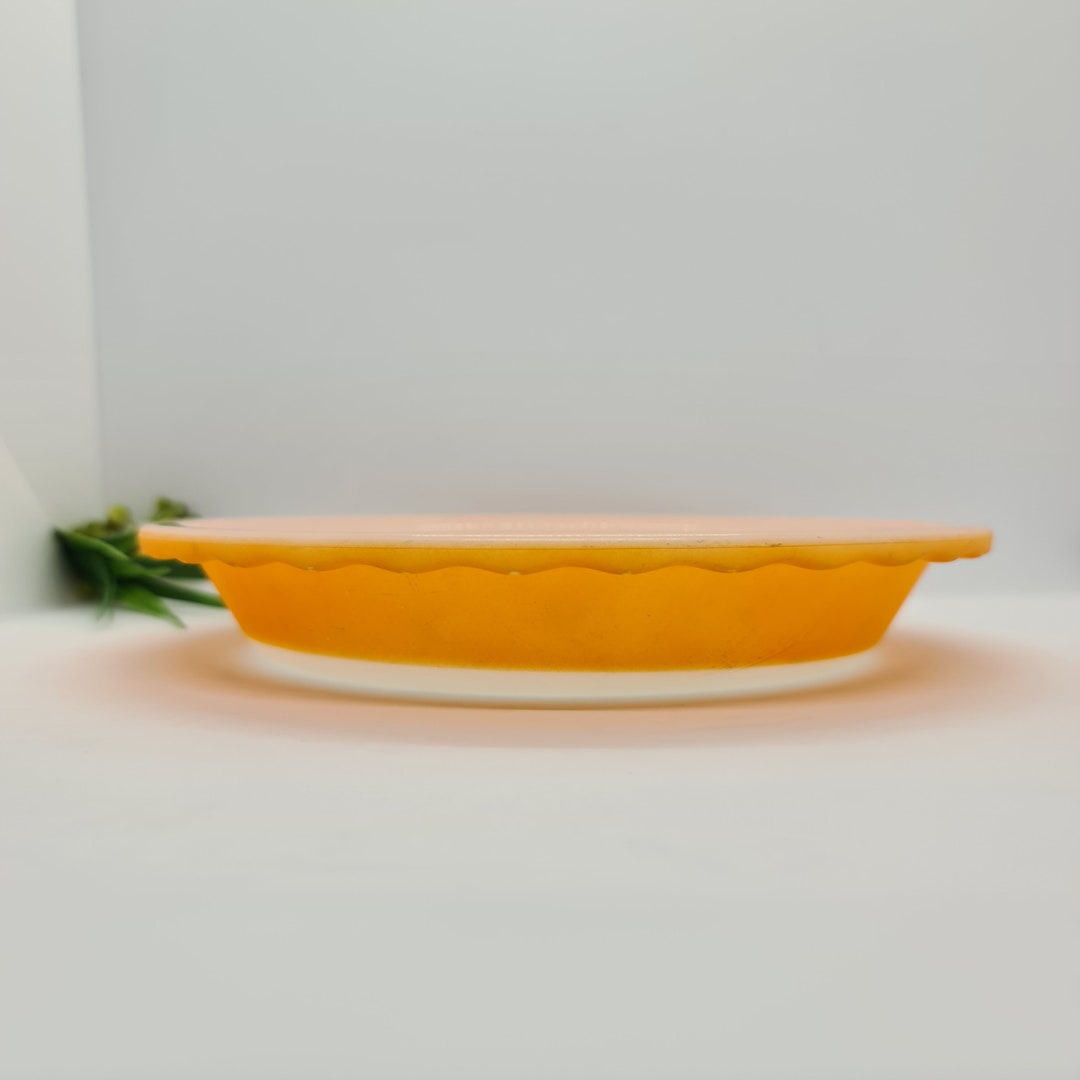 Vintage Pyrex Crown 1970's Retro Pie Dish, Orange Cookware, Scalloped ...