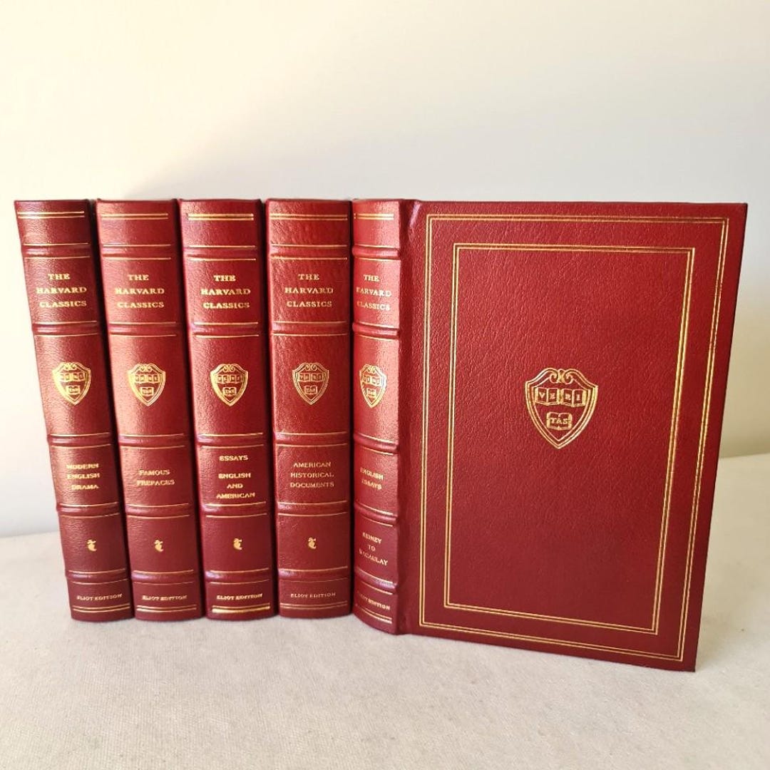 Harvard Classics Books, the Easton Press Genuine Red Leather & 22kt ...