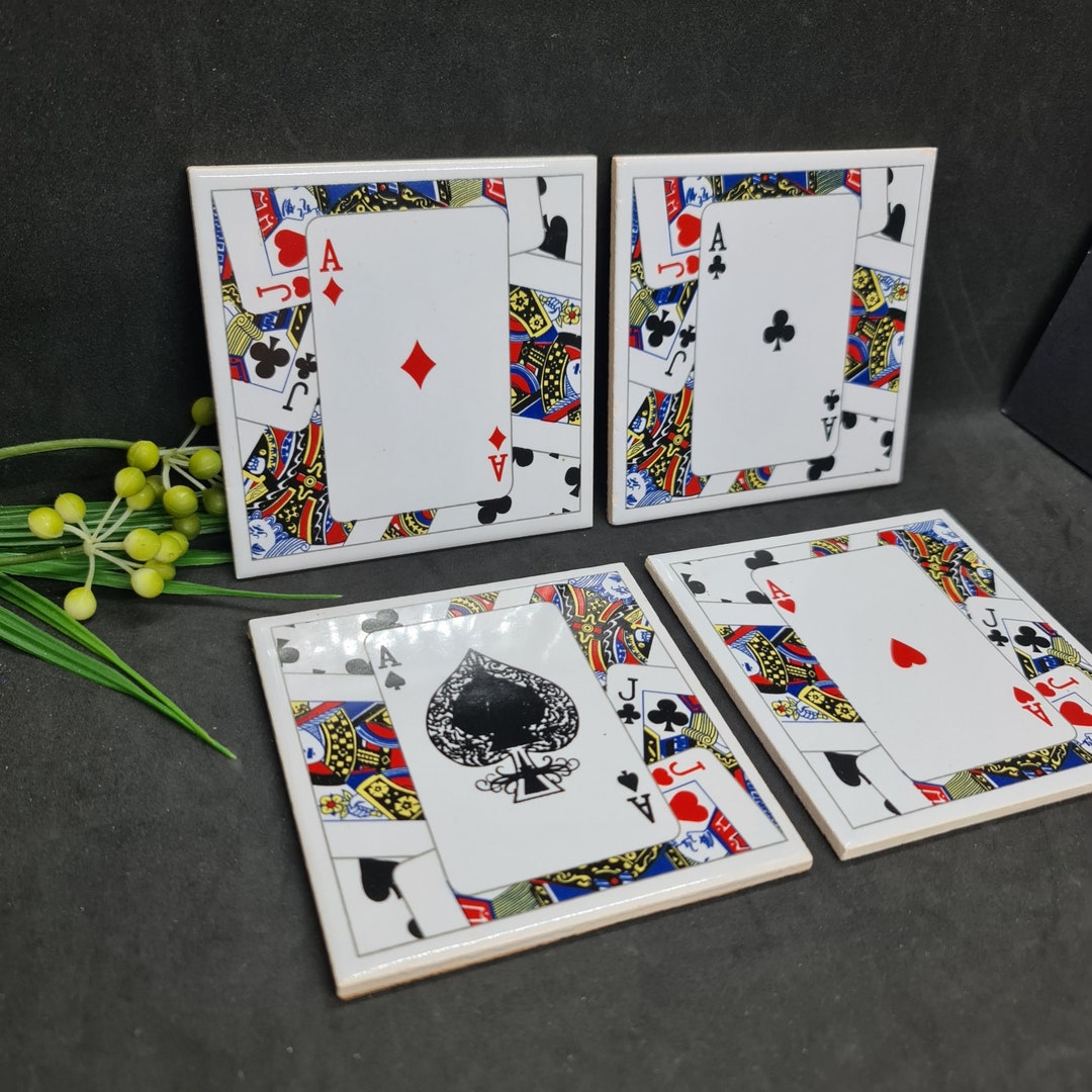 Ace Coasters, Rare Vintage Ceramic Coasters Set of 4 With Cork Back ...