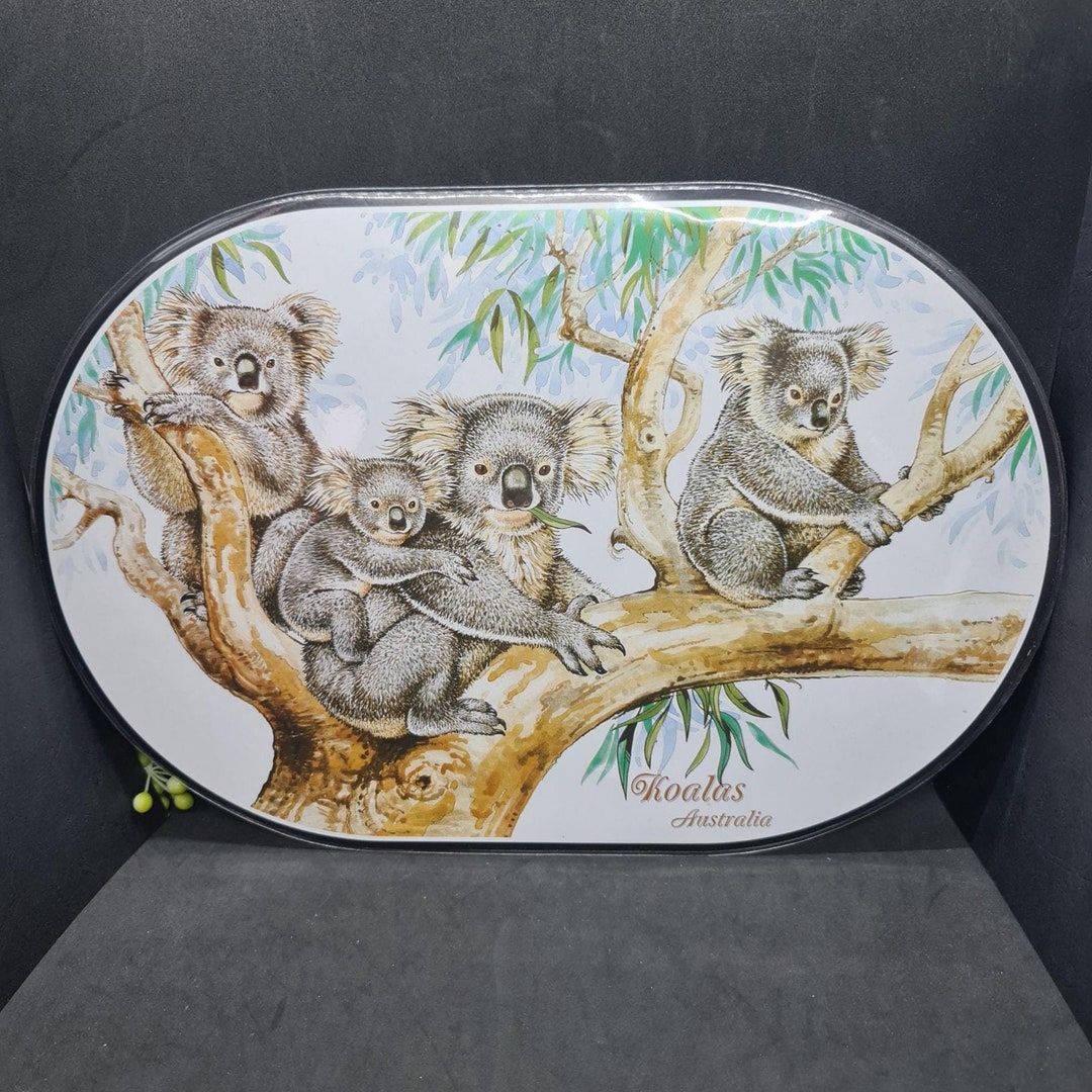 Koala Placemats, Australian Map With Animals PVC Placemats Set of 6 ...