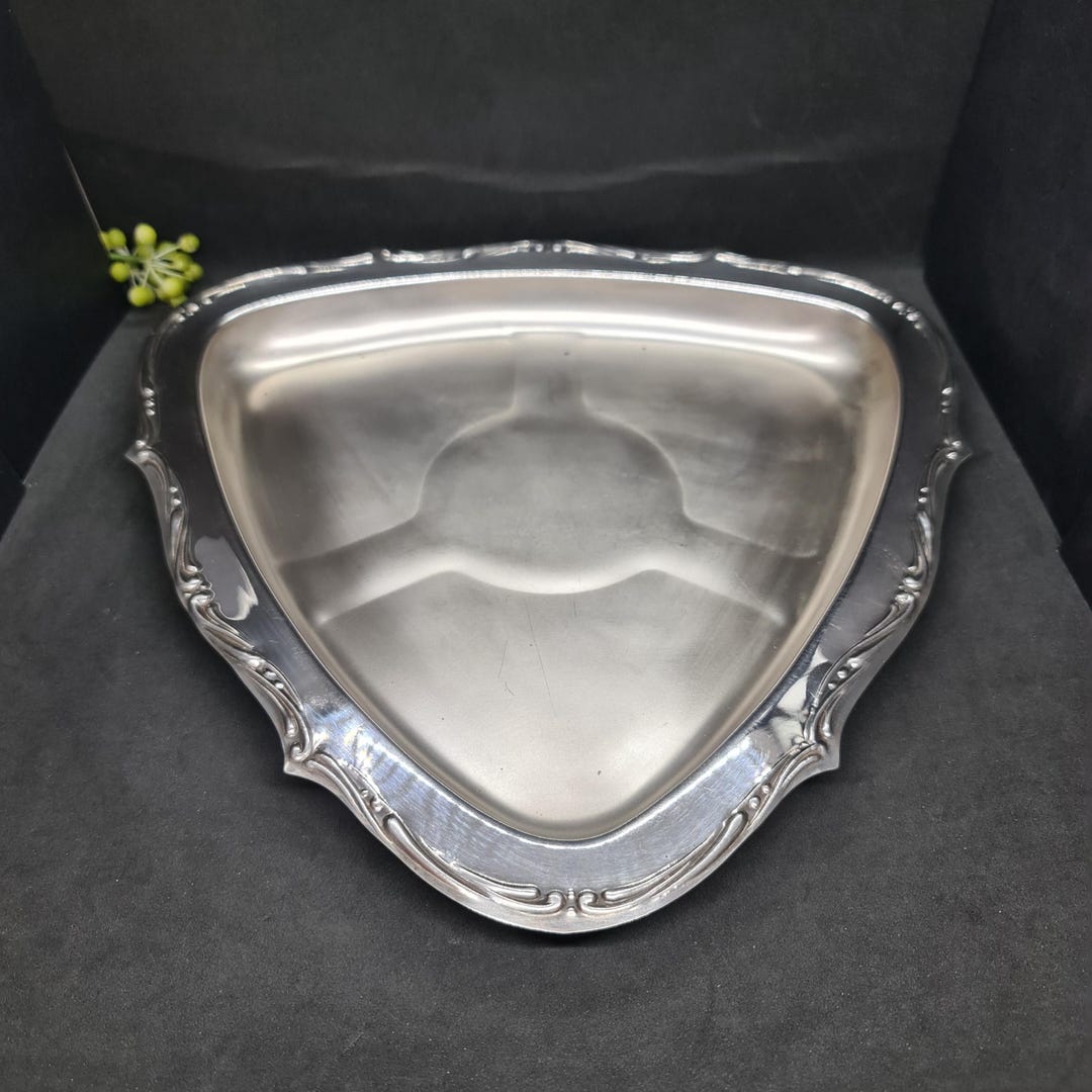 Silver Tray, Renown EPNS A1 Vintage Triangle Shape Silver Plated ...