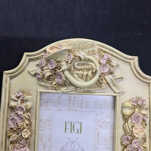 Figi Graphics Photo Frame, 1990's Rare Music & Floral Design Glass ...